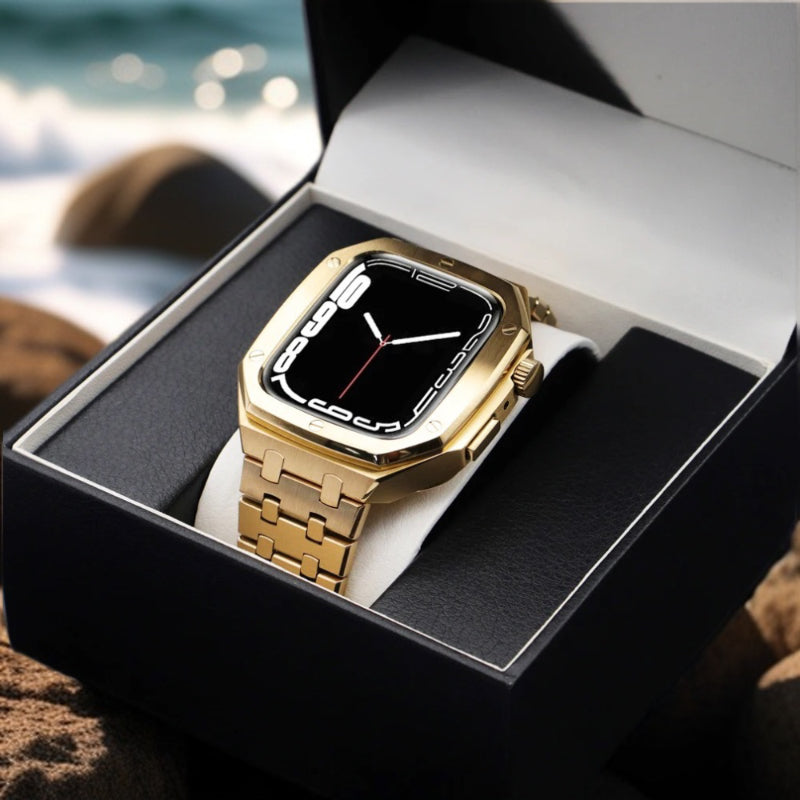 Apple Watch Luxury Stainless Steel Case and Band |iWatch Series 9 8 ...