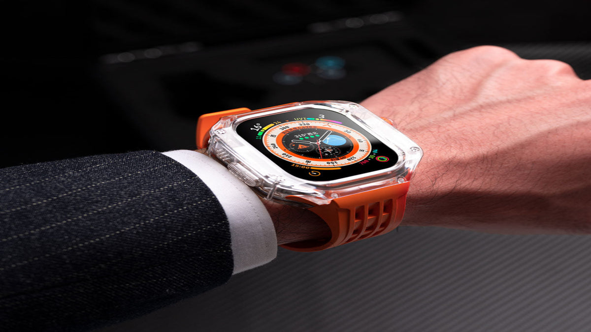 Apple Watch Ultra 49mm Case | Crystal Case and Rubber Band Combo For ...